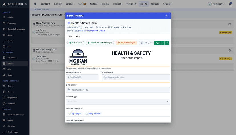 Construction Site Forms Software | Archdesk