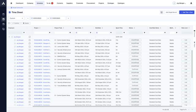 Construction Labor Cost Time Tracking Software | Archdesk